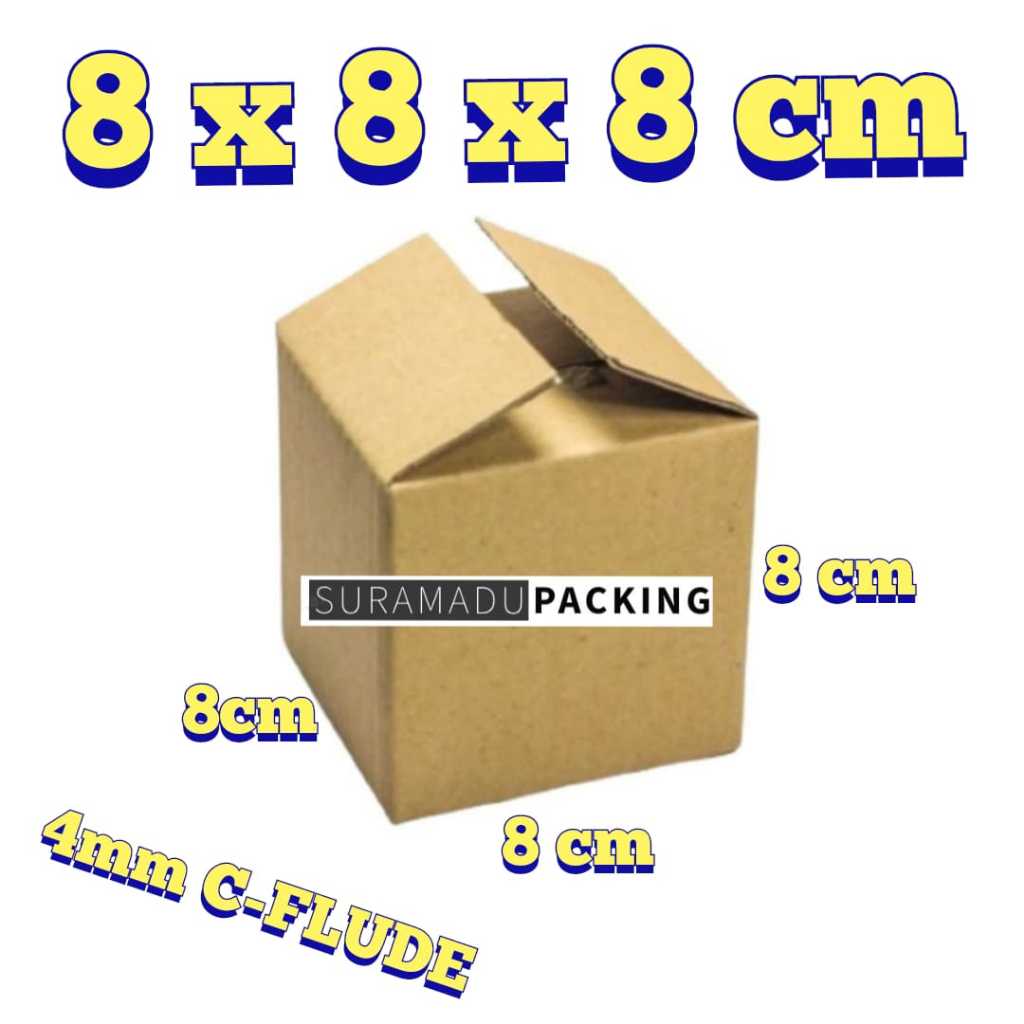 Jual Kardus box karton packing 8x8x8 cm Packing Polos dan Tebal 4mm C ...