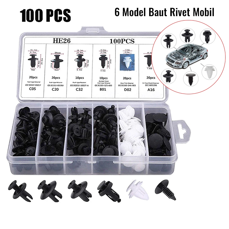 Jual Klip Kancing Mobil Beberapa model Baut Rivet Mobil Klem Baut Paku ...