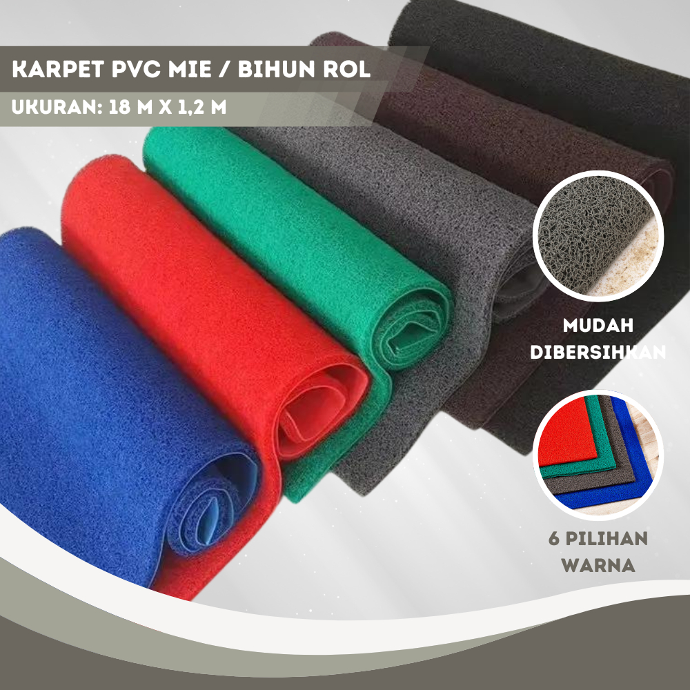 Jual Karpet Karet PVC Mie / Bihun Anti Slip Rol (18 meter x 1,2 meter ...