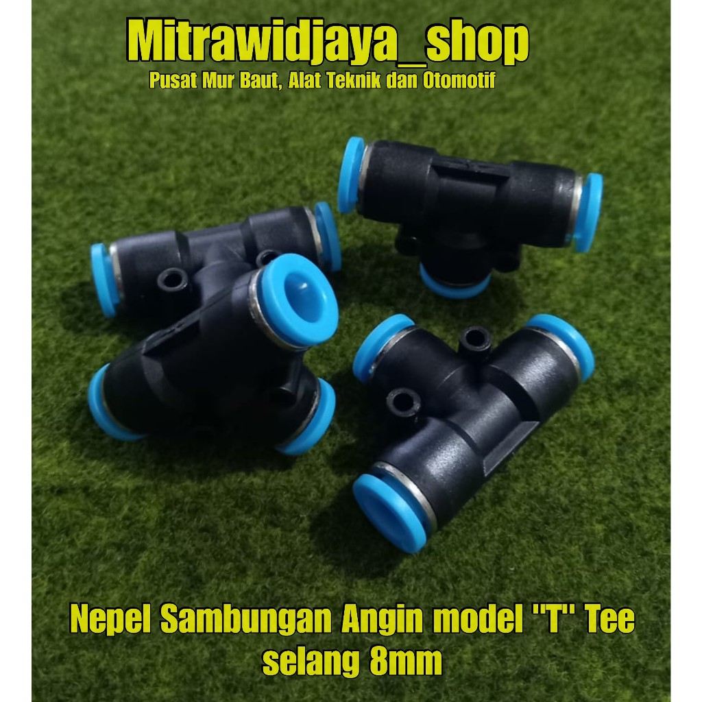 Jual Fitting pneumatic / sambungan selang angin model TEE (T) SPE selang 8mm selag sambungan ...