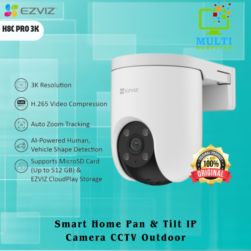 Jual IP Camera cctv Ezviz H8c Pro 3K Smart Home Pan & Tilt IP Camera CCTV Outdoor | Shopee Indonesia