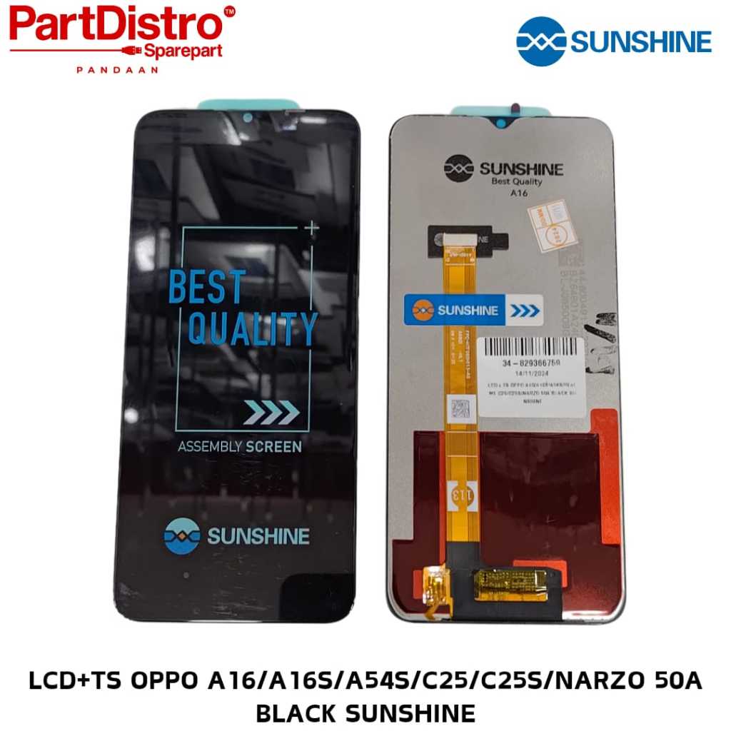Jual LCD+TS Untuk OPPO A16/A16S/A54S/REAL C25/C25S/NARZO 50A BLACK SUNSHINE | Shopee Indonesia
