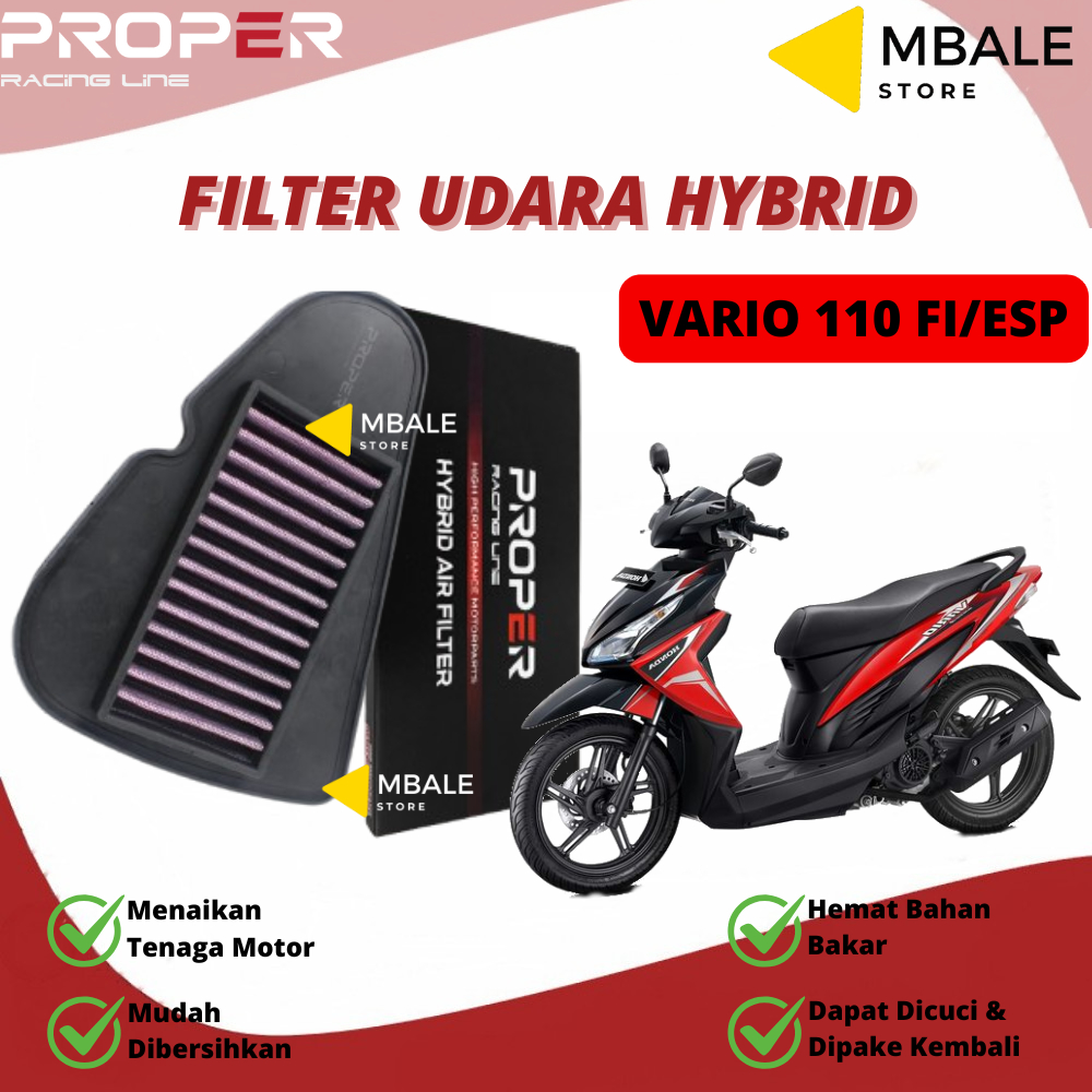 Jual Filter Udara Proper Vario 110 FI Vario 110 Esp Original Hybrid Air ...