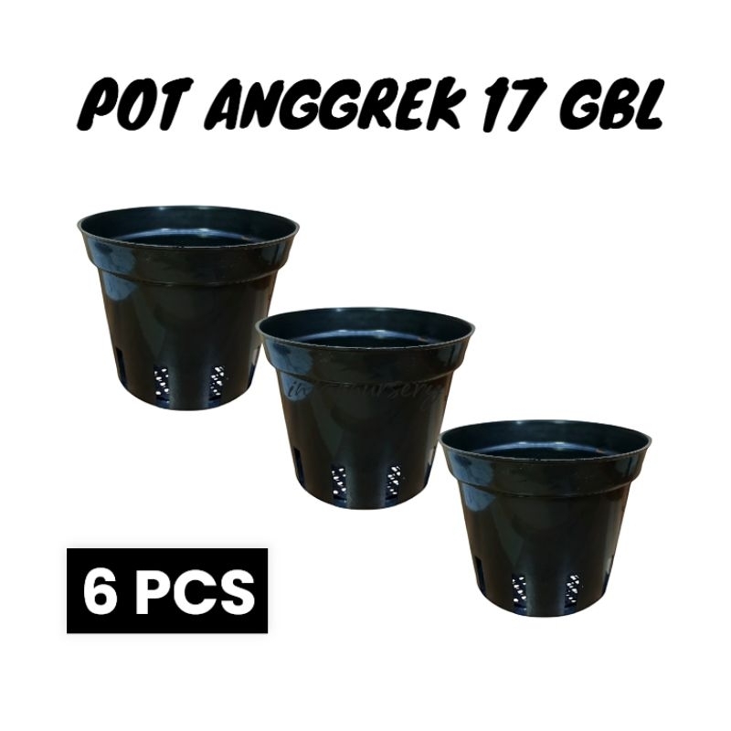 Jual Pot Anggrek 17 GBL Hitam ( 6 PCS ) Pot Bunga Anggrek Pot Tanaman ...