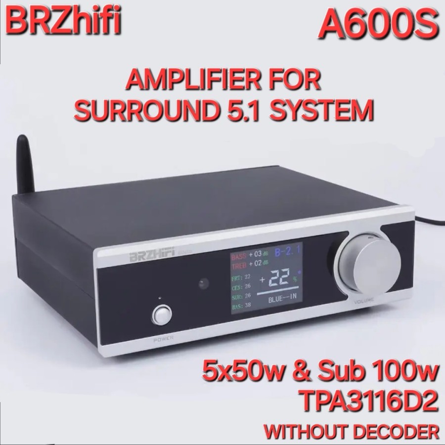 Jual BRZHIFI A600S 350w 5.1 Surround Digital Amplifier & BT5.0 TPA3116 ...