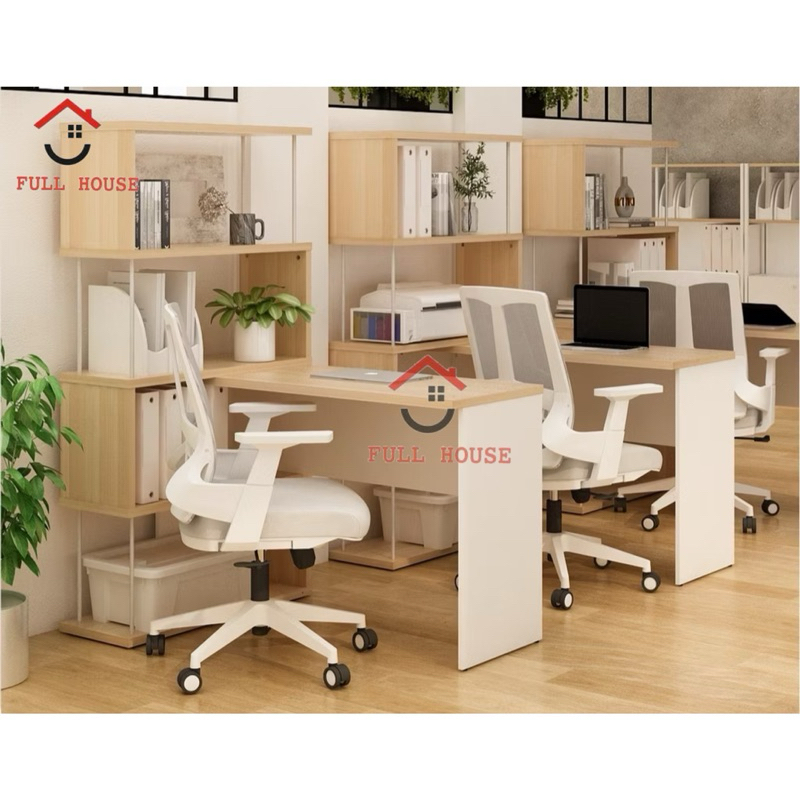 Jual (fullhouse furniture) meja belajar meja kerja L siku dengan rak ...