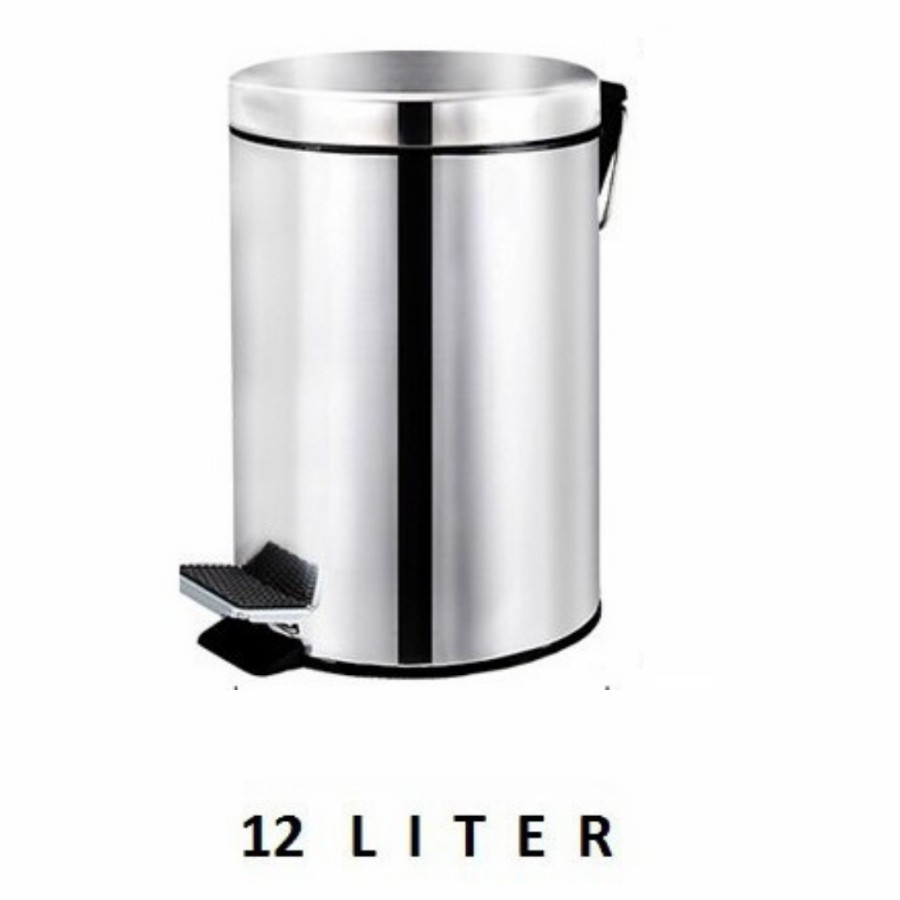 Jual Tong - Tempat sampah injak 12 liter stainless / dust bin pedal 12 liter | Shopee Indonesia