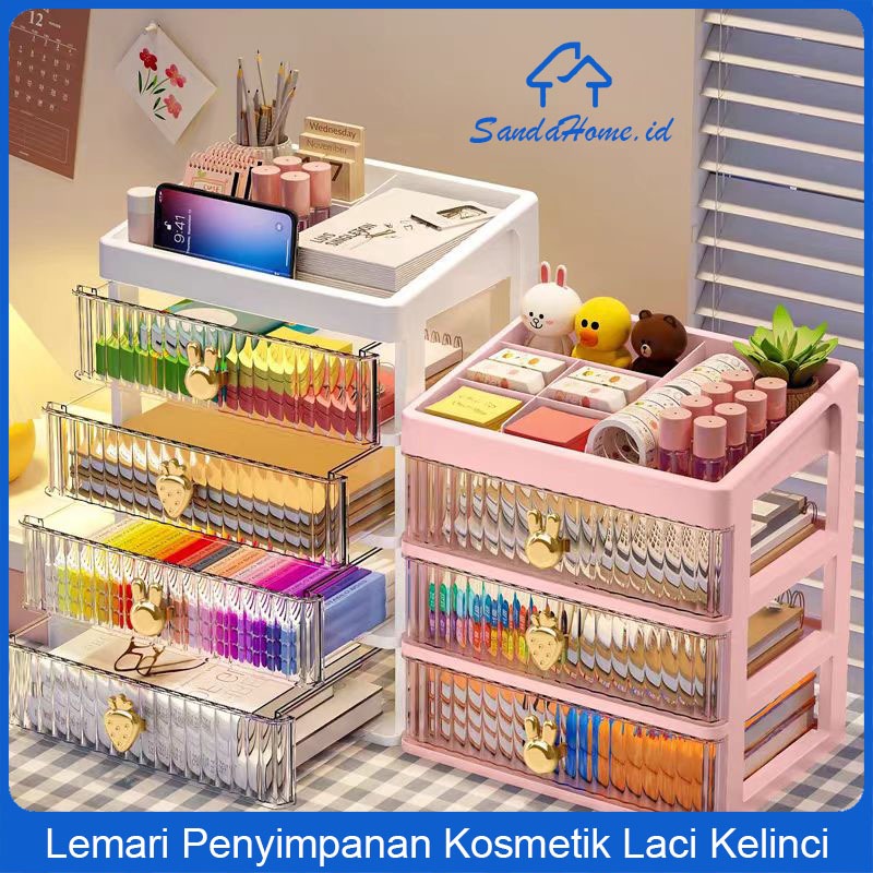 Jual Rak Kosmetik Laci 3 Susun Rak Makeup Skincare Aesthetic Rak ...