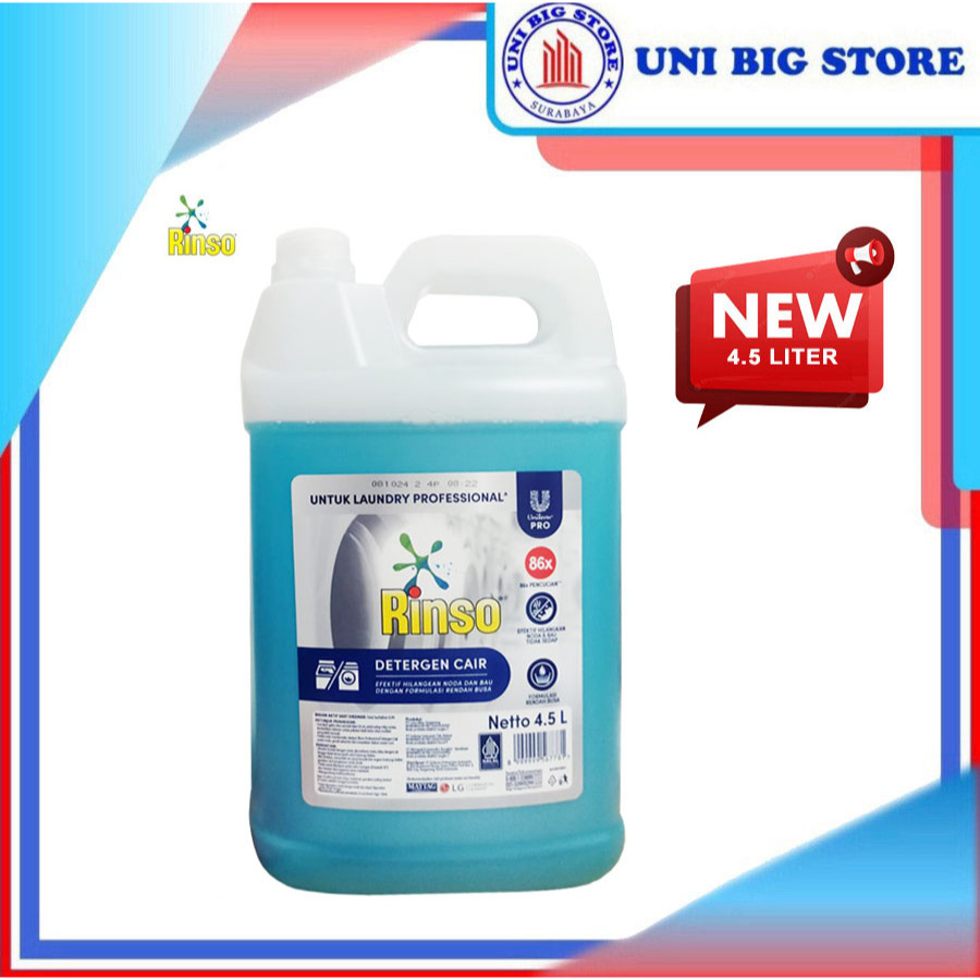 Jual Rinso Matic Liquid Professional Detergent 4.5 Liter Sabun Cuci ...