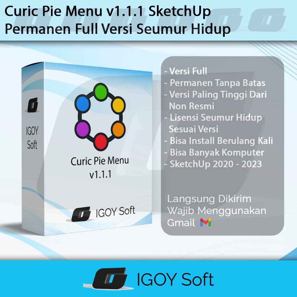Jual Curic Pie Menu Plugin SketchUp Permanen Tanpa Batas | Shopee Indonesia