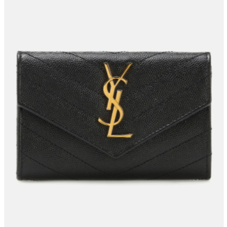 Jual YSL Small Envelope Leather Wallet Black Caviar GHW (13.5 x 9.5 x 3 ...