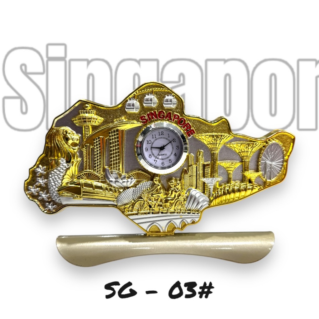 Jual Souvenir Jam Singapore / Pajangan jam meja Singapore / Hiasan Meja ...