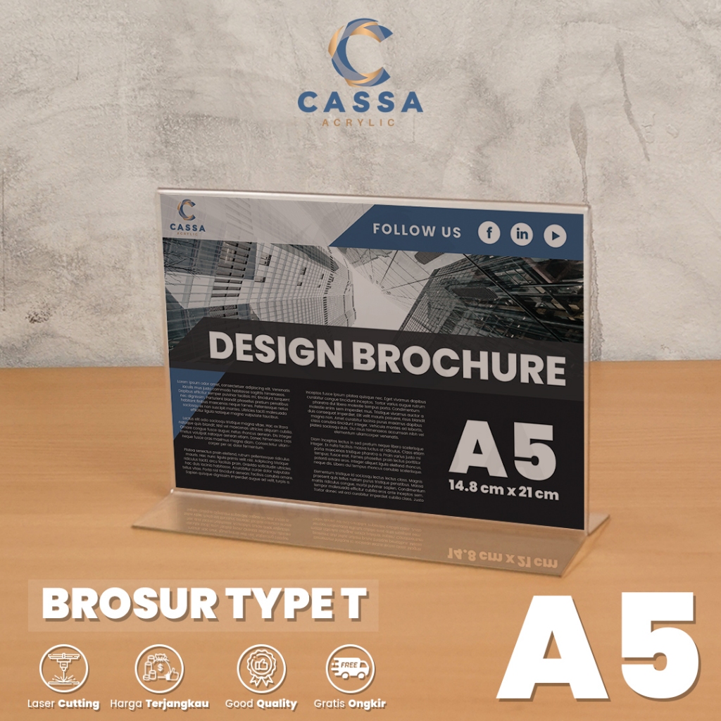 Jual Tempat Brosur A5 Landscape 2mm 2 Sisi / Tent Holder / Akrilik ...