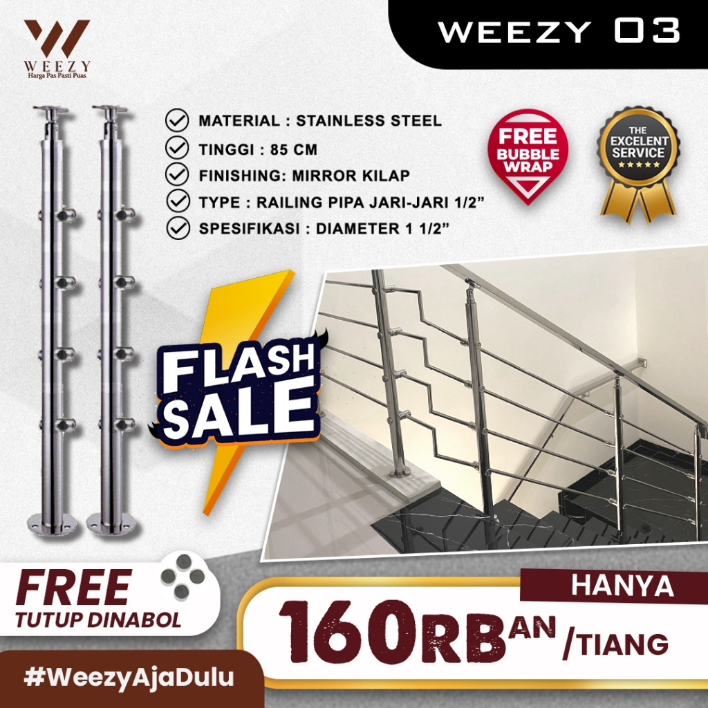 Jual RAILING TANGGA TERMURAH - RAILING PIPA [Weezy 03] - Railing tangga ...