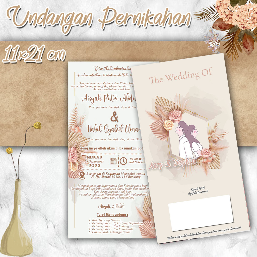 Jual Undangan Pernikahan Lipat dua WP Undangan Nikah Simple Undangan ...
