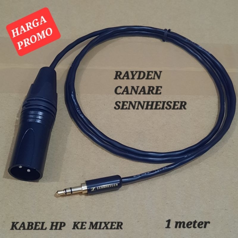 Jual kabel hp ke mixer kabel audio kecil 1 meter jack trs 3,5 mm to xlr ...