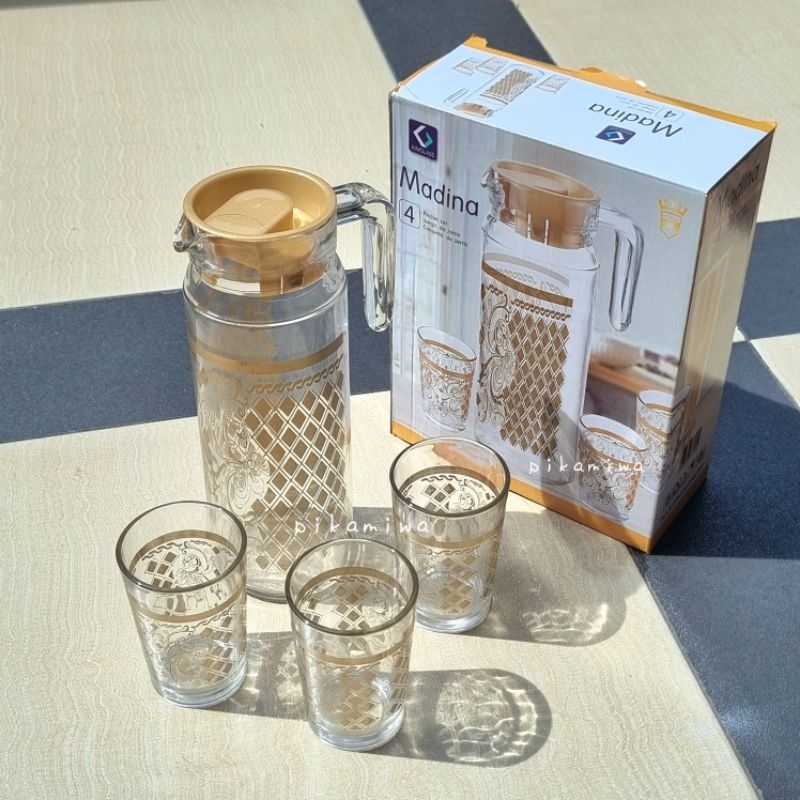Jual PITCHER SET KIMGLASS MADINA 4 IN 1 pitcher kaca pitcher murah ...