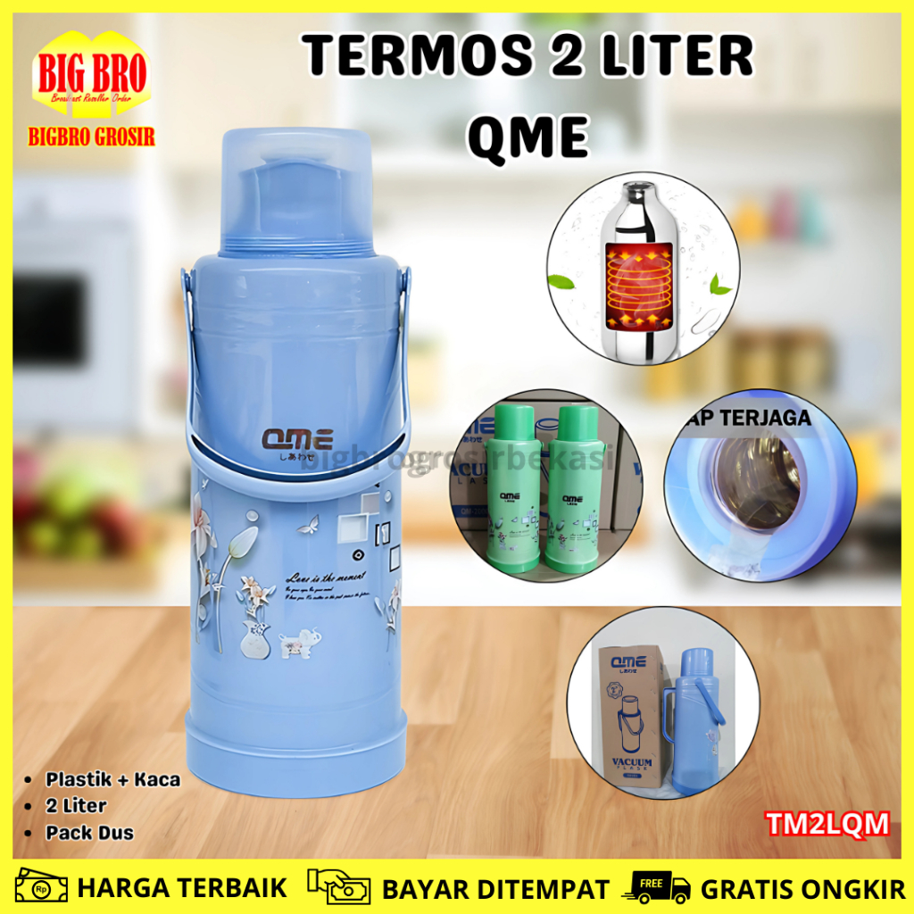 Jual BB Termos Air Panas QME 2 Liter Vacuum Flask | Termos Air Dingin ...