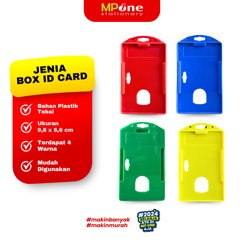 Jual (1 PCS) Jenia Box ID Card Plastik Warna / Tempat Kartu ID Card ...