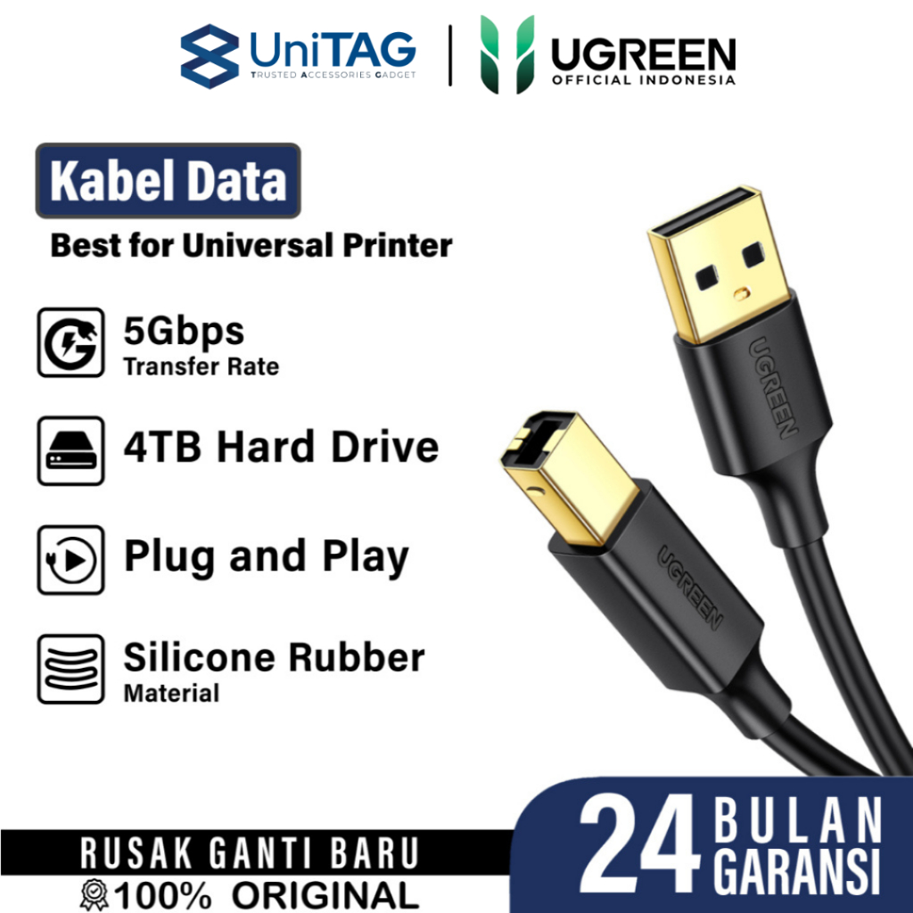 Jual UGREEN Kabel Printer Scanner USB A to USB B 2.0 Cable by UniTAG ...
