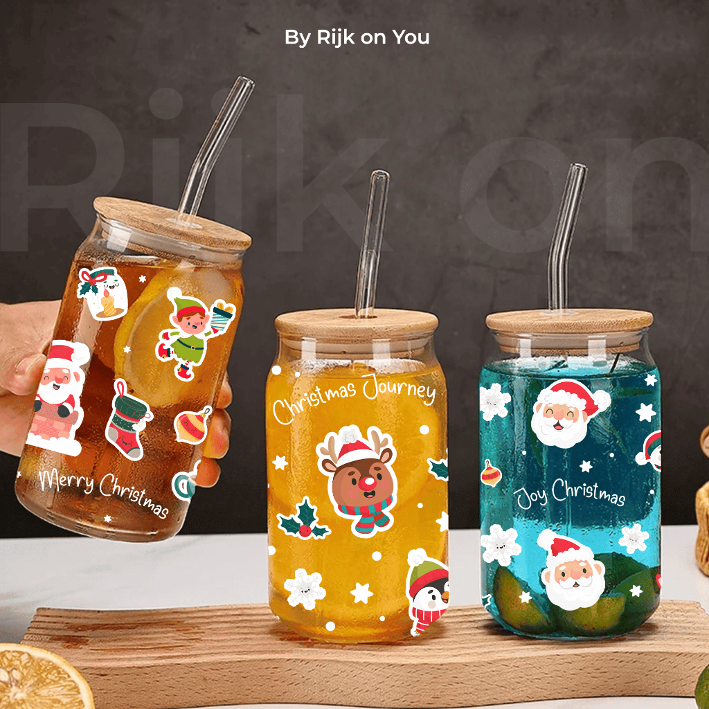 Jual Gelas Kaca Hampers Christmas | Gelas Kaca Merry Christmas | Gelas ...