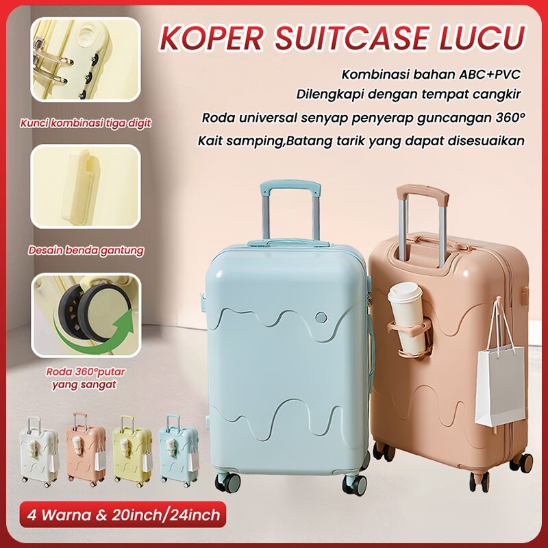 Jual Koper 20-24 inch / Set Koper Lucu Dan Cantik / Trolley Case Ringan ...