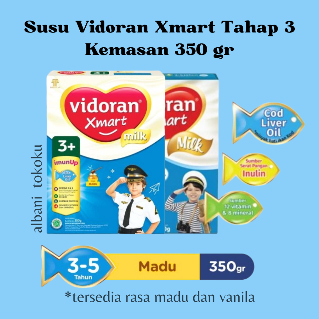 Jual ️ Albani ️ Vidoran Xmart Tahap 3 Kemasan 350 gr - Untuk Anak Usia ...