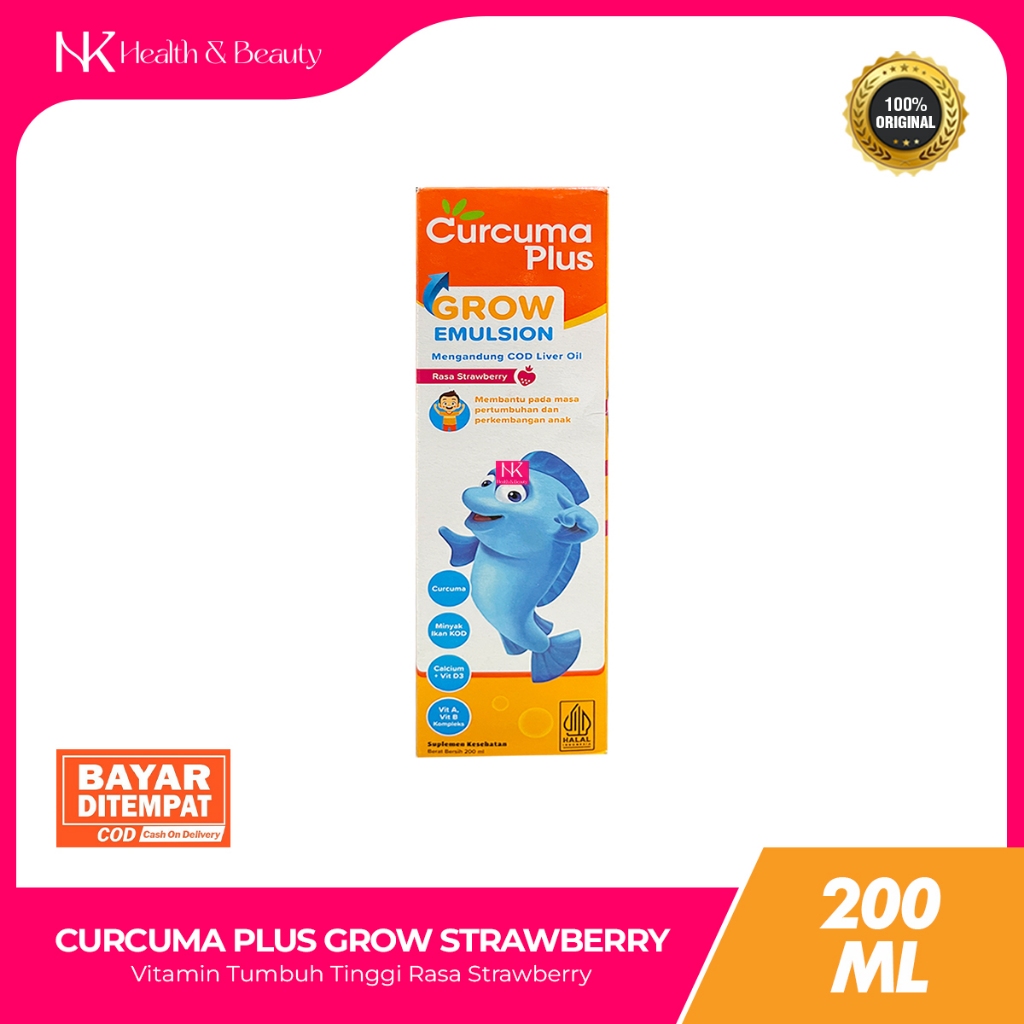 Jual Curcuma Plus Grow Emulsion Rasa Stroberi 200ml | Shopee Indonesia