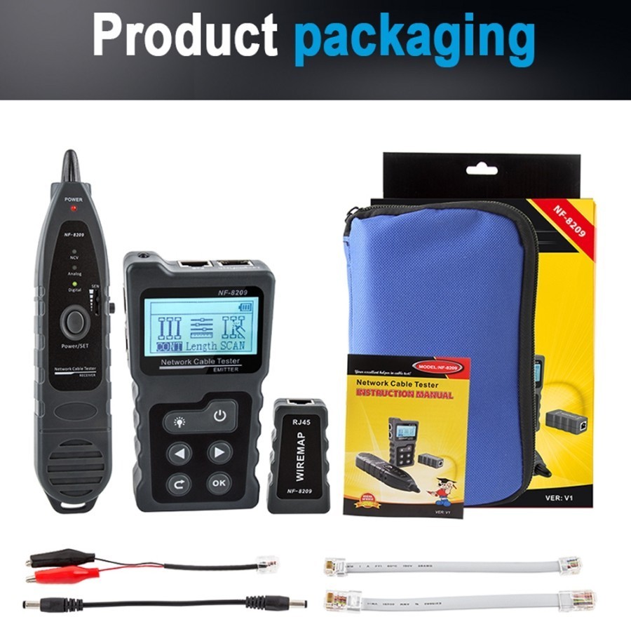 Jual Noyafa NF-8209 Digital Cable Tester Wire Tracker Scan Cable LAN ...