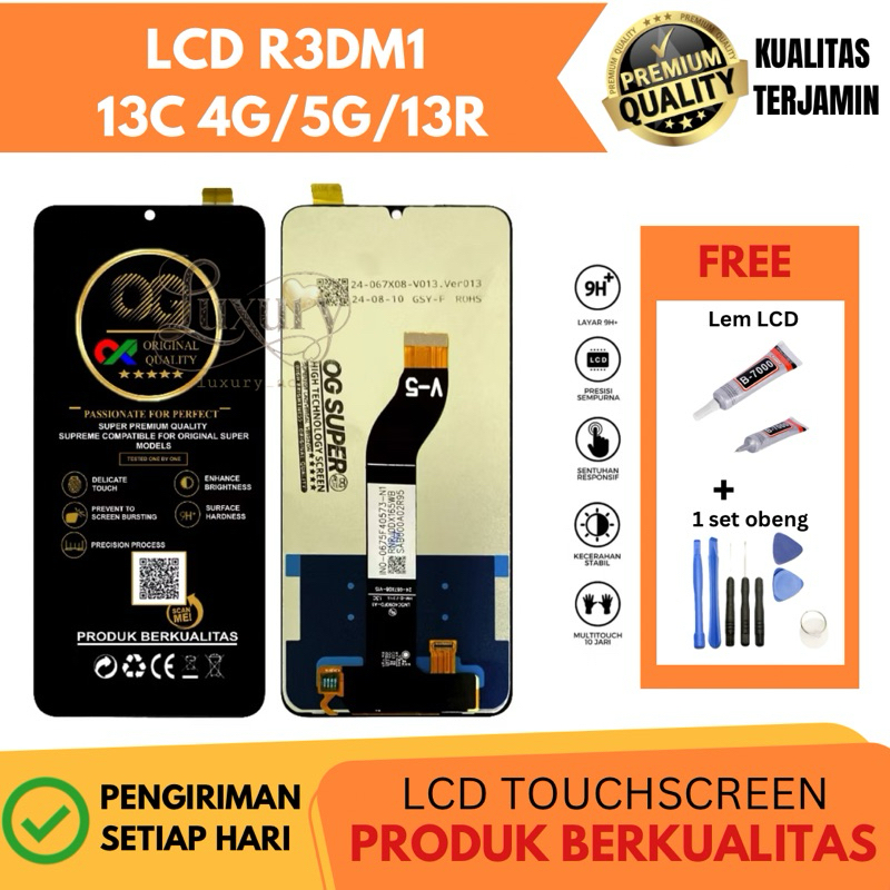 Jual Lcd Touchscreen Xiaomi Redmi 13C 4G/5G/13R Original Free lem dan obeng Fullset (OG SUPER ...