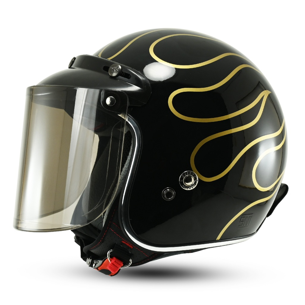 Jual Jitsu Helm Bogo Retro Premium Motif Api Fuego SNI Premium | Shopee ...