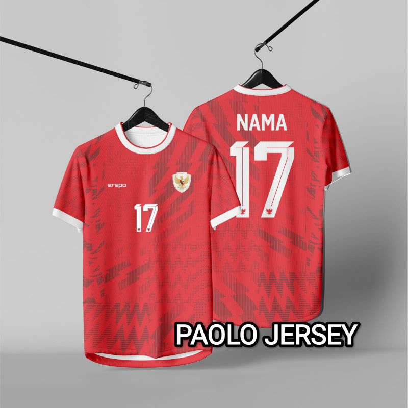 Jual JERSEY TIMNAS INDONESIA 2024 FULL PRINTING FREE CUSTOM NAMA DAN NO PUNGGUNG | Shopee Indonesia