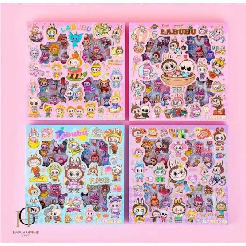 Jual Stiker Labubu Isi 100 Lembar/Stiker Anti Air/Stiker Lucu /Stiker ...