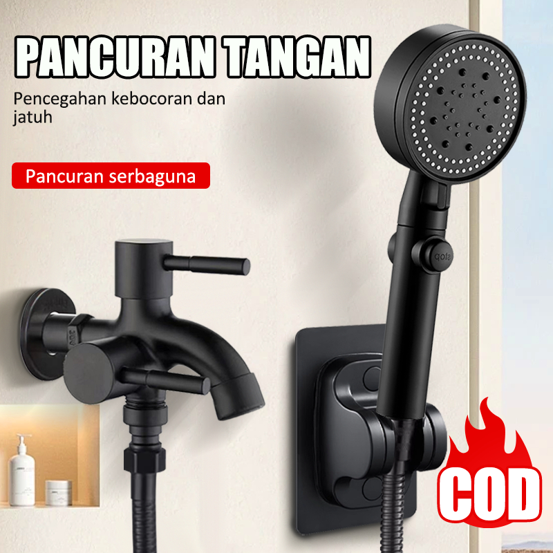 Jual Kepala Shower Mandi Hitam Premium Shower Head Premium Kepala Shower Set Portabel Dapat ...