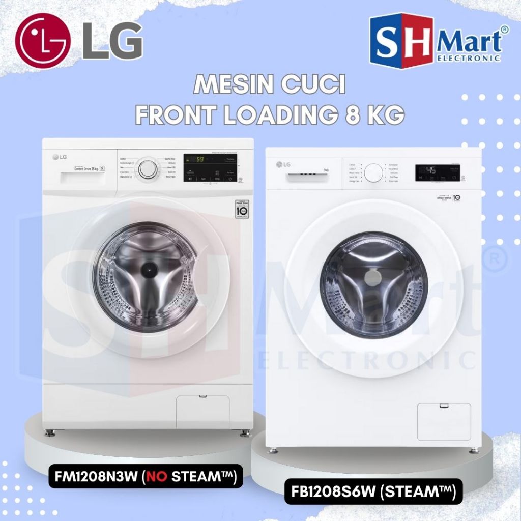 Jual MESIN CUCI LG FRONT LOADING 8 KG FB1208S6W / FM1208N3W INVERTER ...