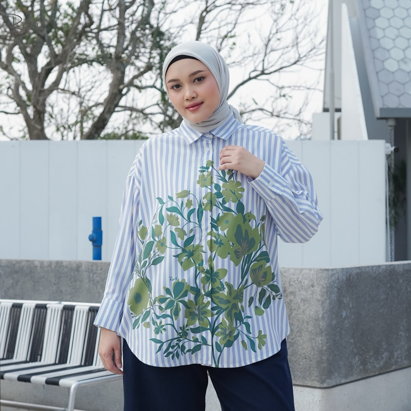 Jual Rurik Kemeja Wanita Davida Print Shirt | Shopee Indonesia