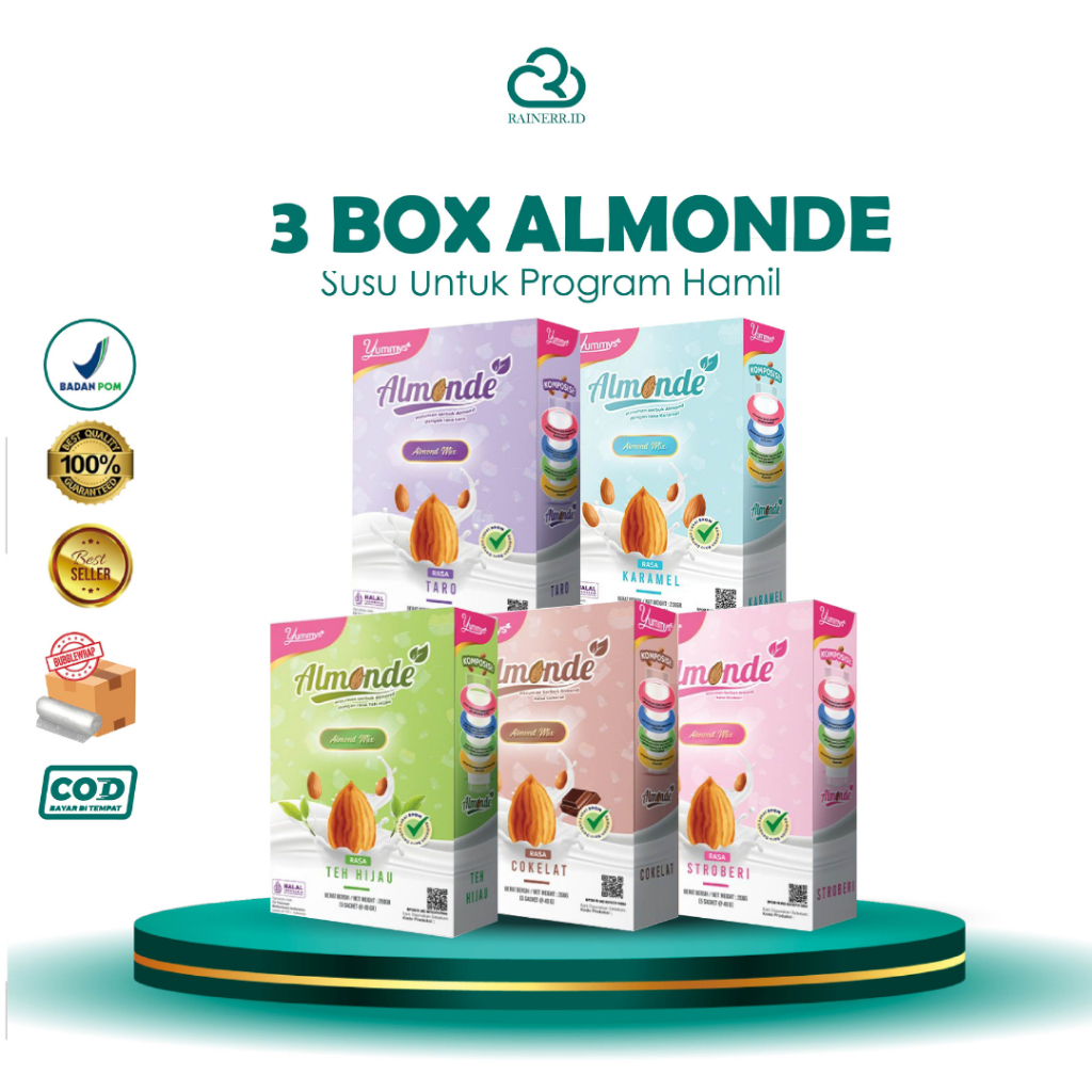 Jual [PAKET HEMAT 3 BOX] YUMMYS ALMONDE Kemasan BOX Susu Almond ...