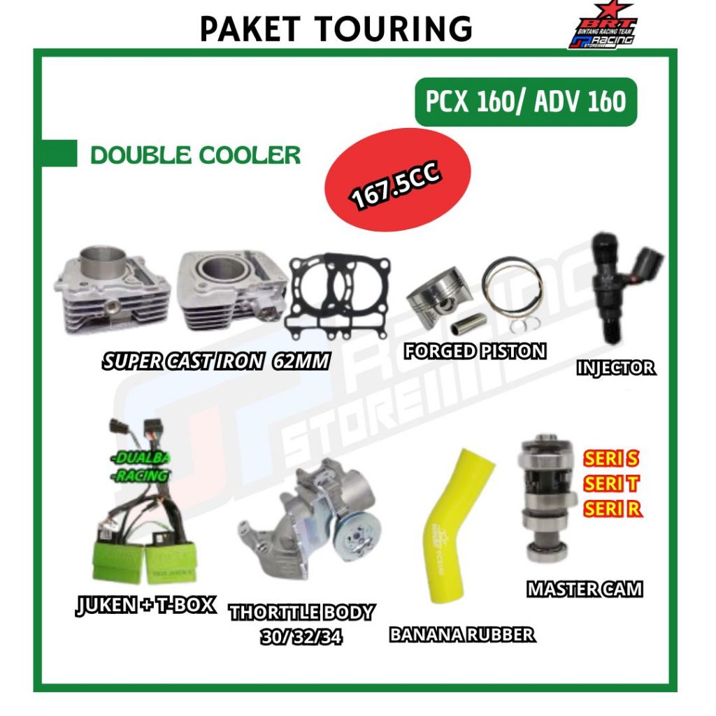 Jual Paket Bore UP Vario 160/PCX 160/ADV 160 Blok-Piston-TB Banana-Ecu ...