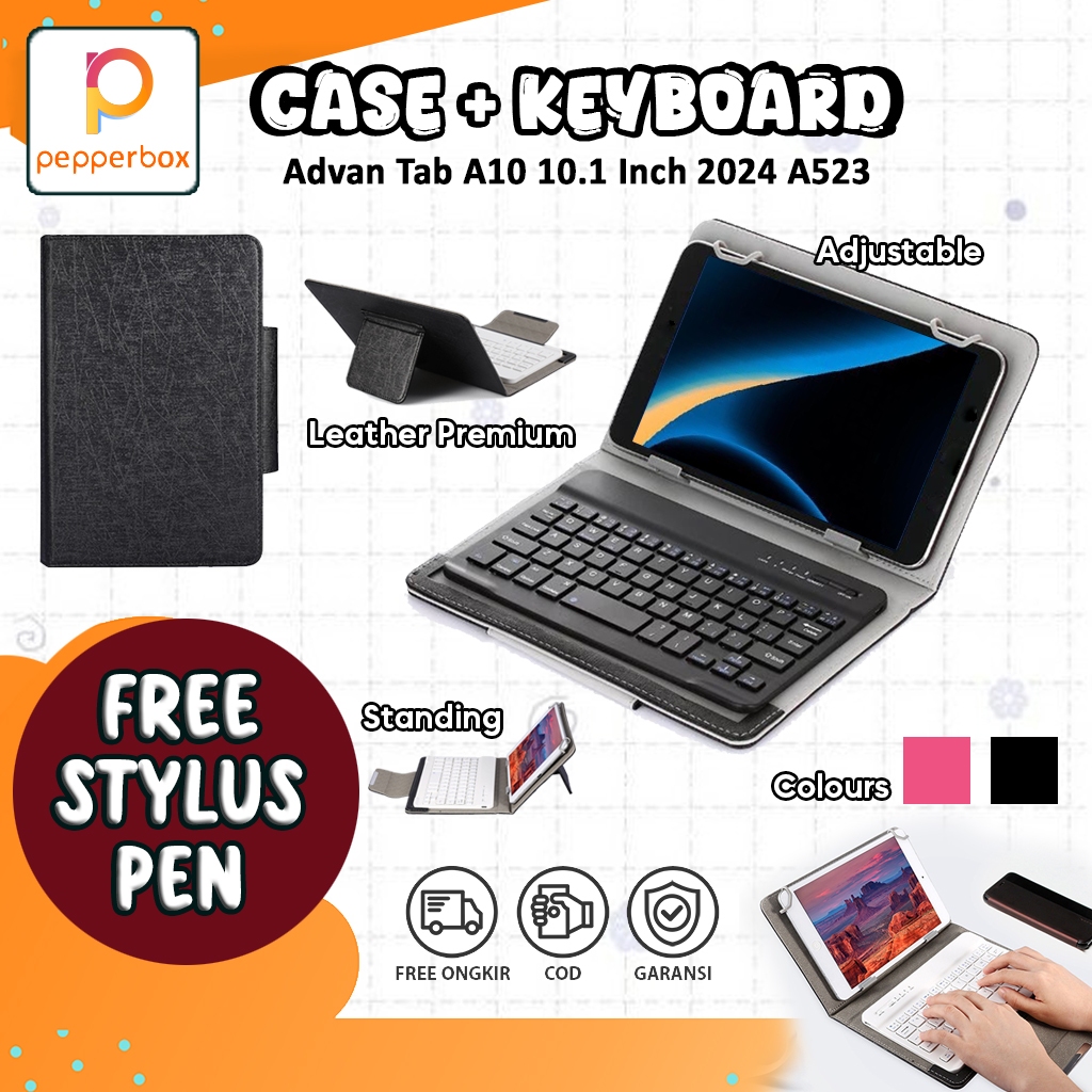 Jual Advan Tab A10 10.1 Inch 2024 A523 Keyboard + Case Leather Flipcase ...