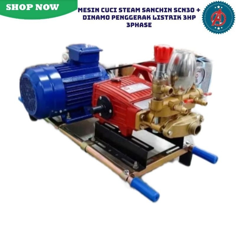 Jual Mesin Cuci Steam Sanchin SCN 30 + Dinamo Penggerak Listrik 3 Hp 3 Phase | Shopee Indonesia