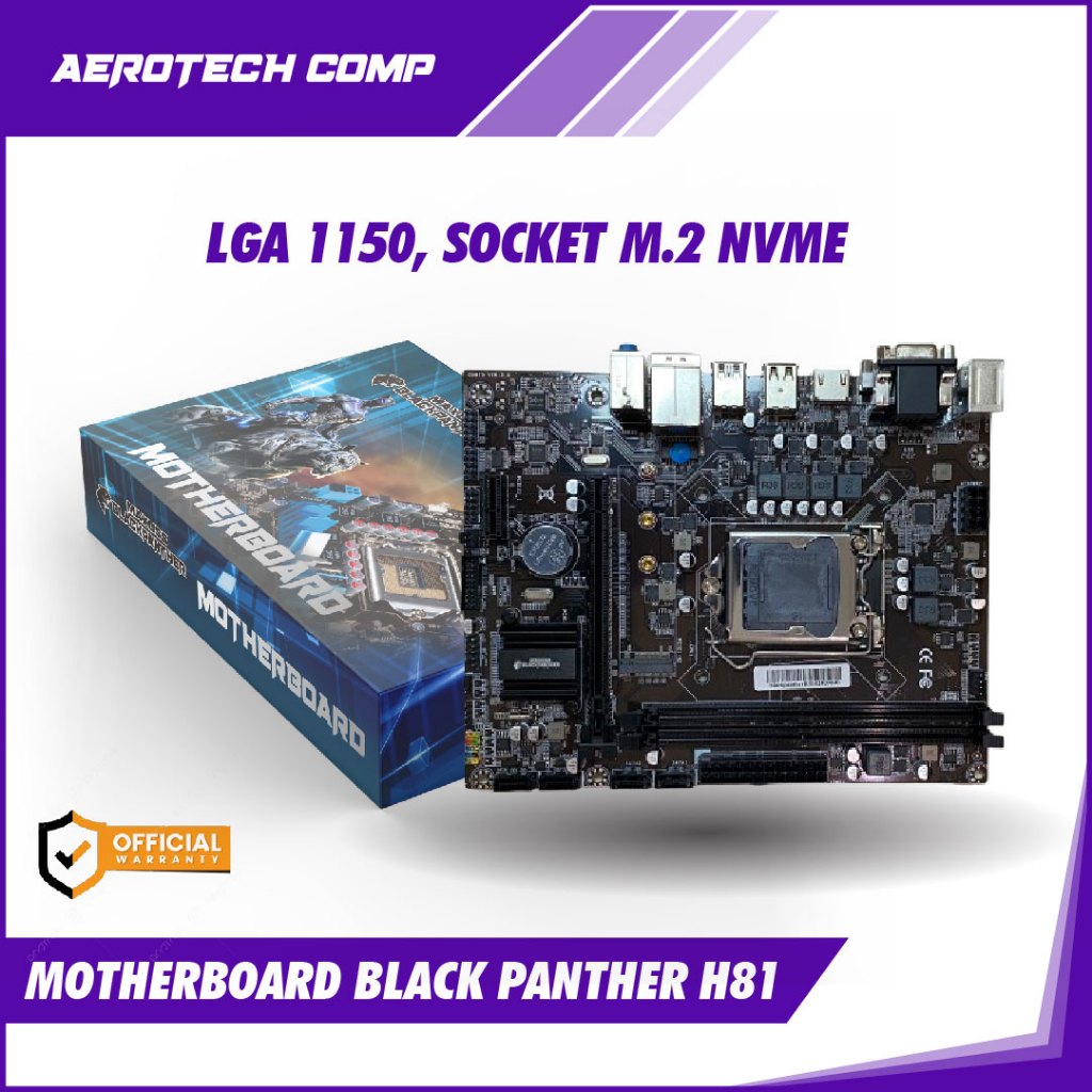 Jual MOBO MOTHERBOARD BLACK PANTHER H81 LGA 1150 GARANSI RESMI | Shopee ...
