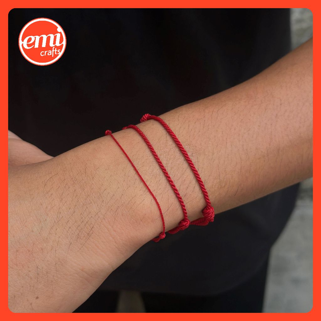 Jual Emicraftt - Gelang Tali Merah Simple Tali Polos | Shopee Indonesia