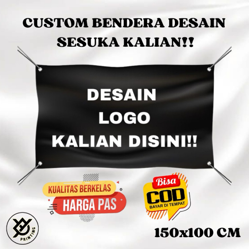 Jual Custom bendera desain sesuka kalian ukuran 150x100 | Shopee Indonesia
