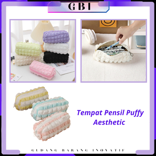 Jual GBI Tempat Pensil Puffy Aesthetic Kotak Pensil Sleting Lucu Warna ...