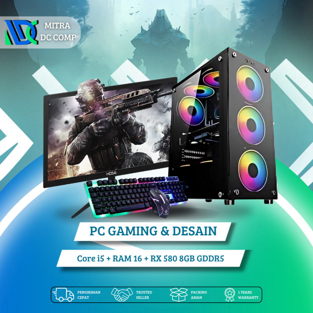 Jual PC RAKITAN CORE I5 7500 | RAM 16 GB DDR4 | RX 580 8GB GDDR5 | LED ...