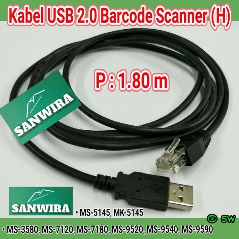 Jual Kabel USB 2.0 Barcode Scanner (H) HONEYWELL 1.80 meter / Kabel ...