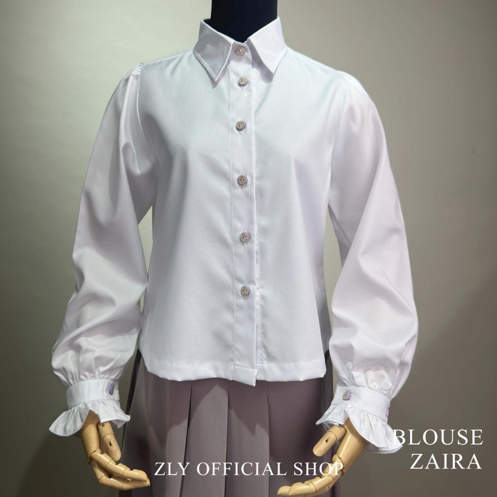 Jual Blouse Putih Wanita Elegan dan Modis Lengan Panjang Premium ...
