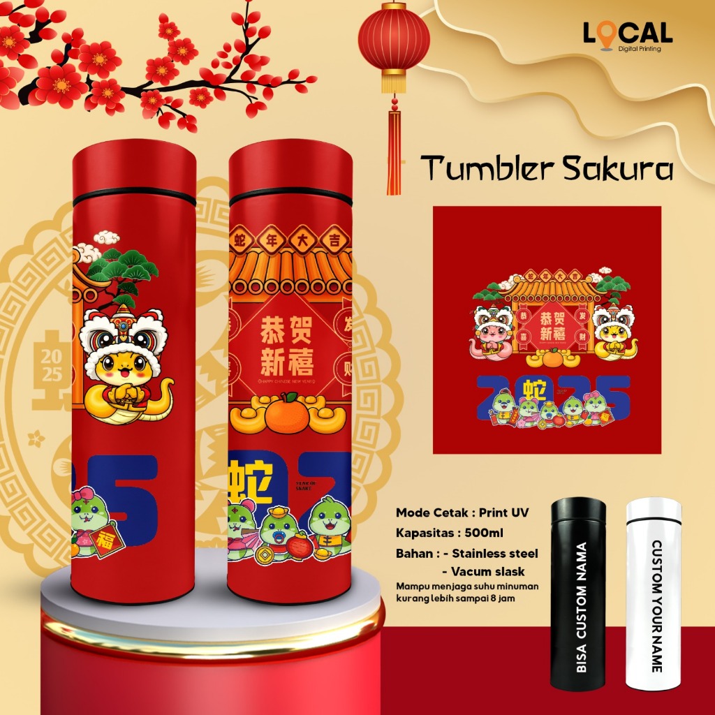 Jual Botol Tumbler Sakura IMLEK TAHUN ULAR 2025 - Local Print | Shopee ...