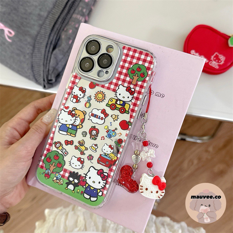 Jual [READY] IPHONE CASE KITTY MIRROR FREE STRAP | Shopee Indonesia