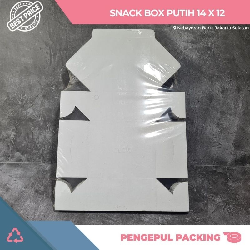 Jual SNACK BOX DUPLEX ALL SIZE / KOTAK MAKANAN KERTAS PUTIH UK - 14X12 ...